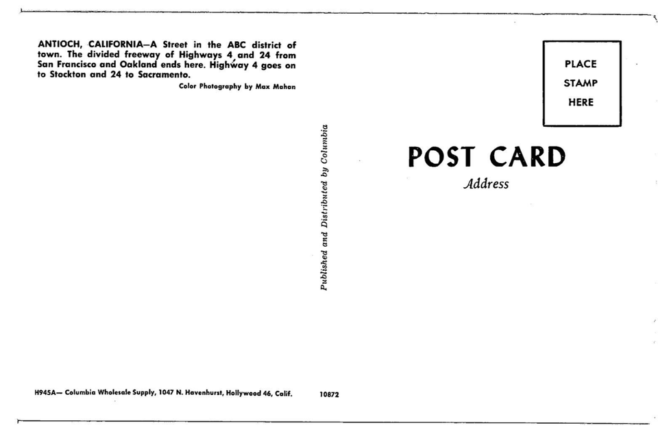 ANTIOCH, CA Street Scene Heathorn Drugs Contra Costa Co 1950s Vintage ...