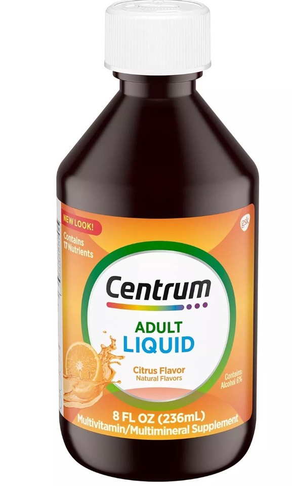 Centrum Liquid Multivitamin Citrus Flavor 8 Fl Oz for Adults Immune ...