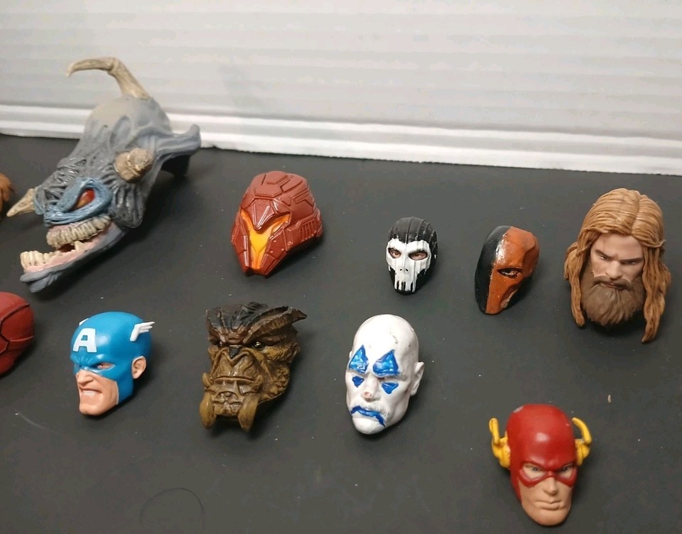 Marvel Legends Lot of 30 heads for customs DC comics marvel spiderman ...