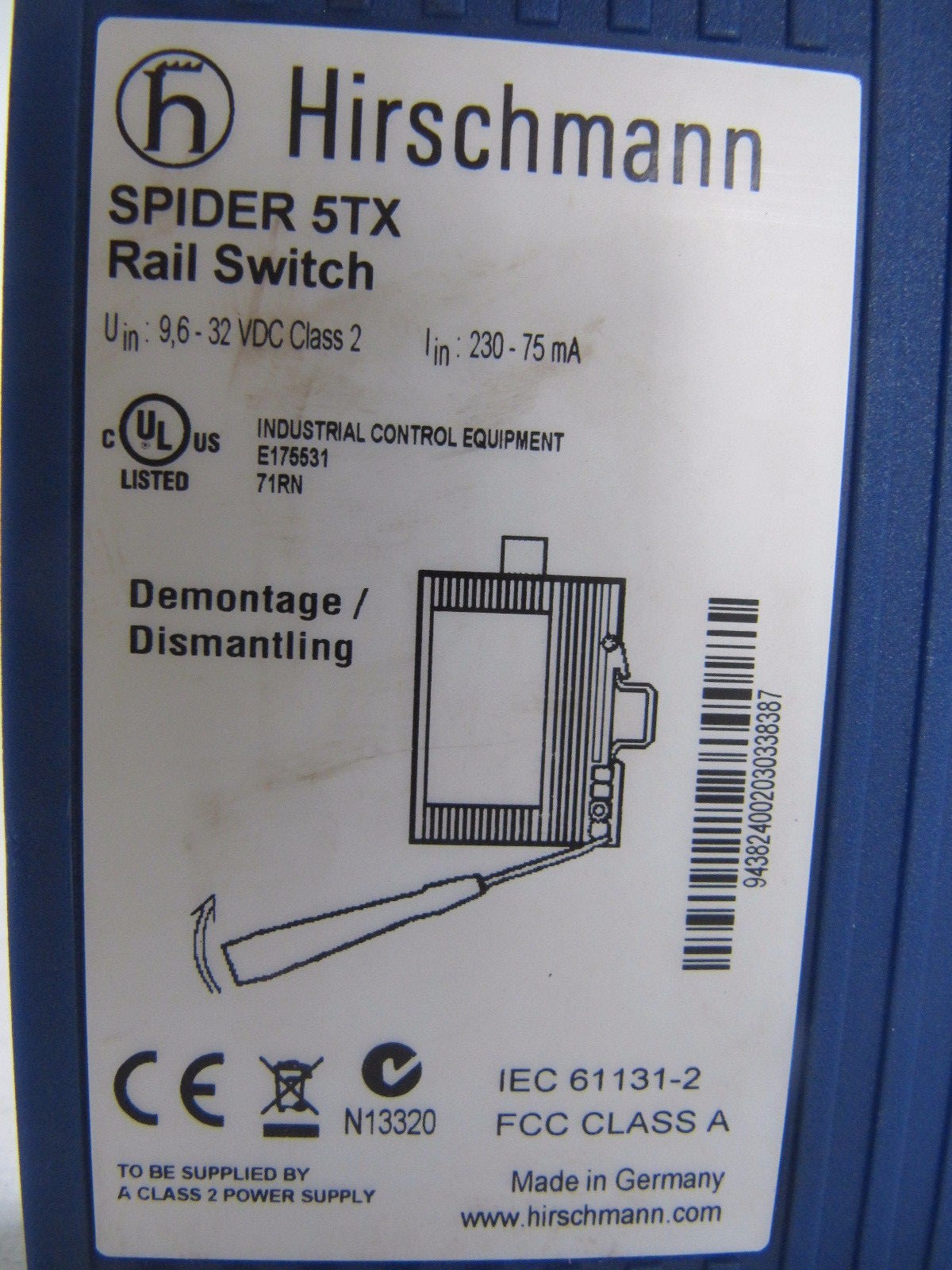 Hirschmann Spider 5TX Rail Switch Industrial Ethernet Switch 5TX | eBay