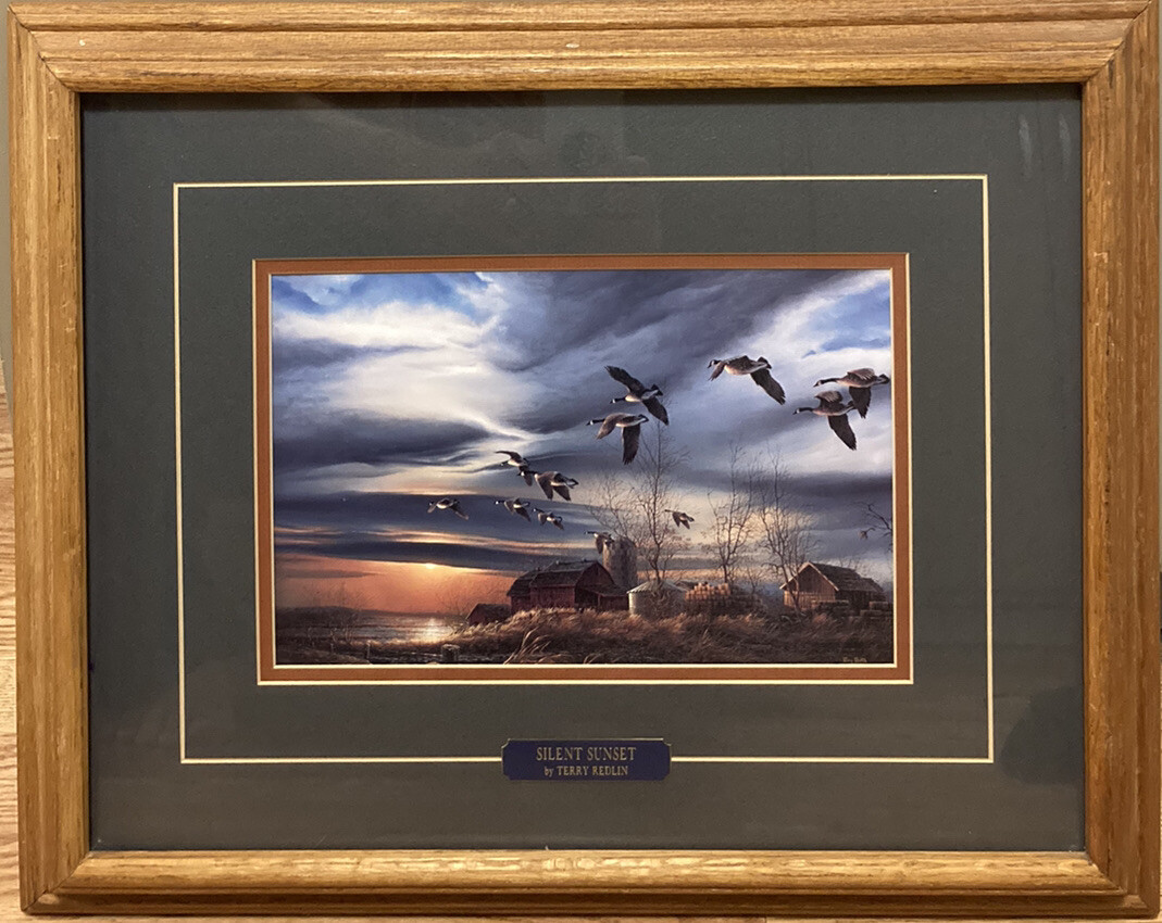 Terry Redlin Custom Framed Double Matted "Silent Sunset” Flying Geese ...