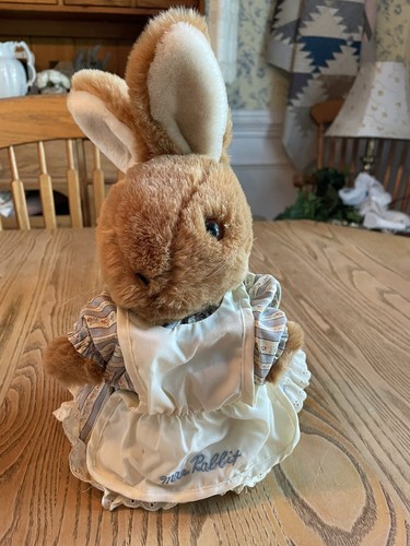 Eden Toys MRS RABBIT 12”Brown Plush Bunny Rabbit w/Dress, Apron ...