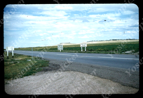 sl90 Original slide 1954 Red Kodachrome Nebraska State Line road sign ...