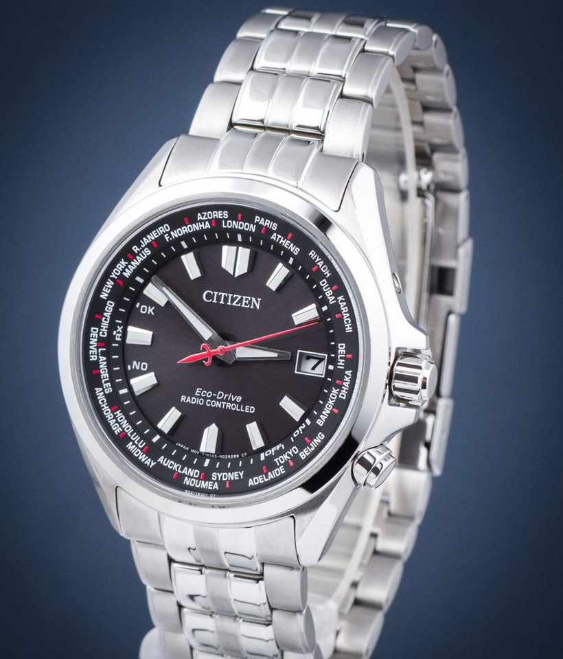 Citizen Radio Controlled World Time Black Dial Men's Eco-Drive Watch ...
