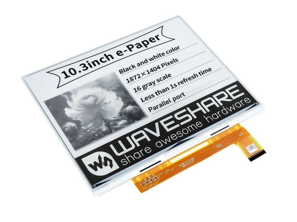 Waveshare 10.3inch E-Paper E-Ink Raw Display 1872×1404 Parallel Port | eBay