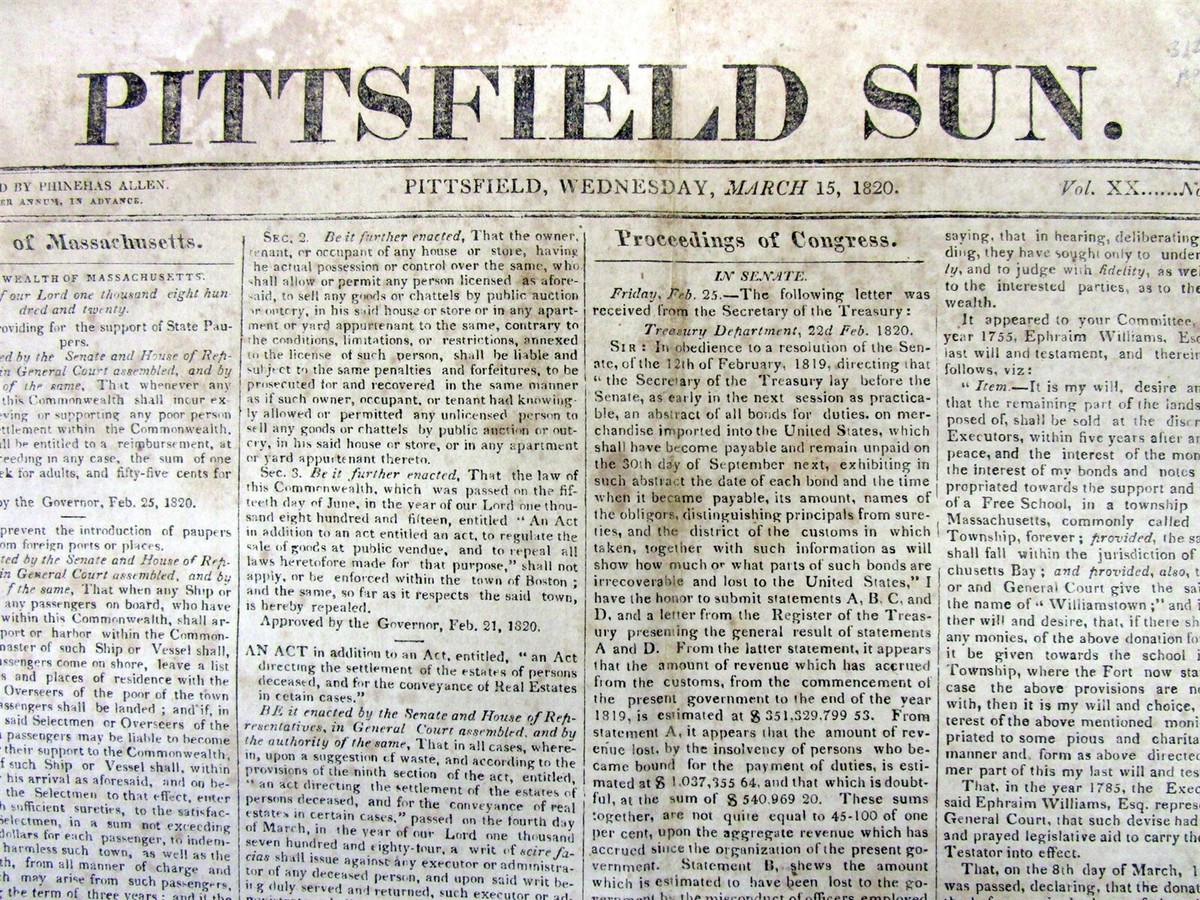 What Was The Missouri Compromise 2 1820 Newspapers THE MISSOURI