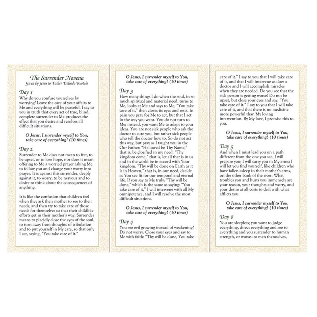2 Pack: Surrender Novena Chaplet with Prayer Card Sacred Heart of Jesus ...