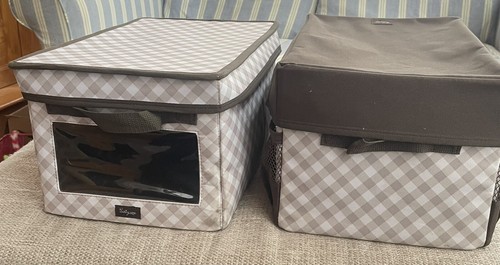 Thirty-One Storage Boxes Beige Gingham | eBay