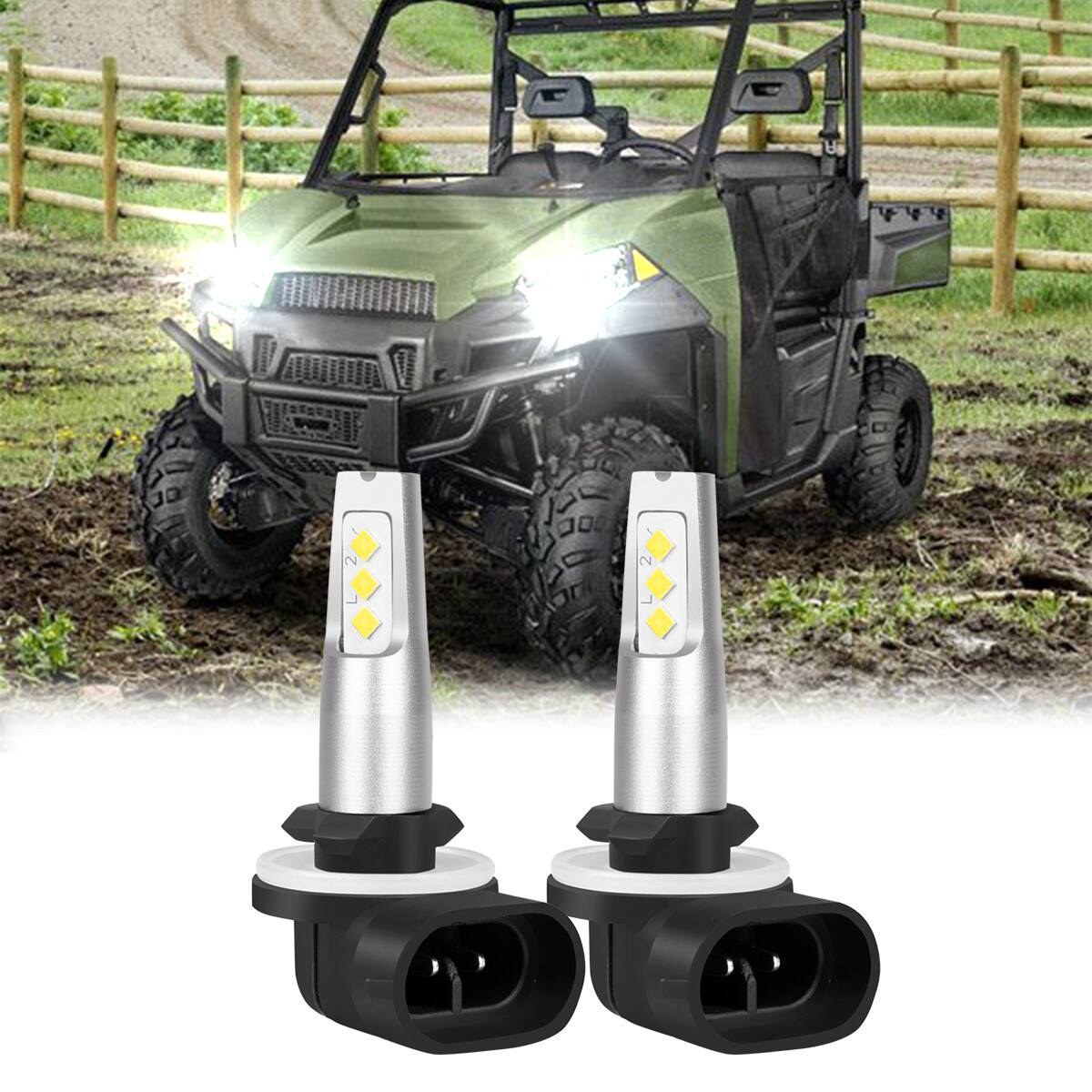 2 Super LED Light Bulbs for Polaris Ranger 570 Fullsize: 2015-2019 pn ...