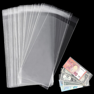 200 PCS Currency Sleeves Paper Money Bill Holder Banknote Storage ...