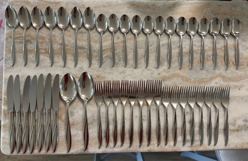 Waikiki Stainless by Gorham Silver Stegor, Glossy 45pc silverware set ...