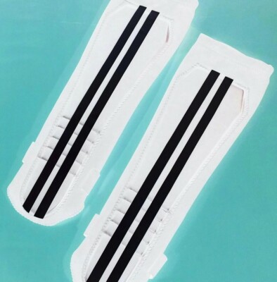 Pro Wrestling KICKPADS White With Black Racing Stripes - Other Colors ...