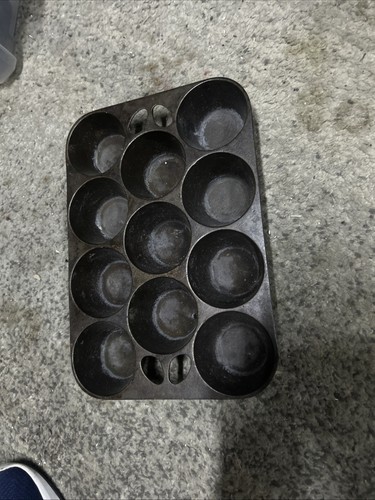 Cast Iron Popover Muffin Pan 11 Cup Tray Heavy Duty Stamped “A” On Back ...