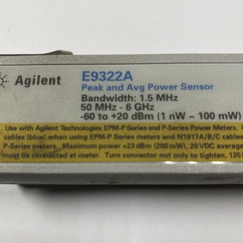 Keysight Agilent E9322A 50 MHz-6 GHz, Peak and Average Power Sensor | eBay