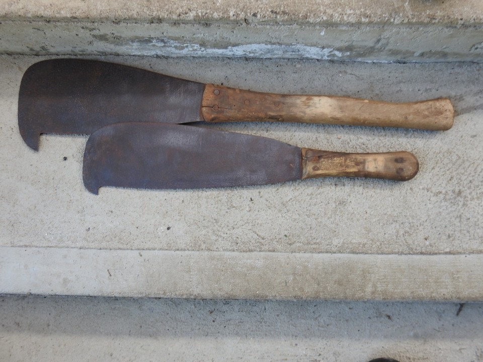 2 X ANTIQUE SUGAR CANE CUTTERS . ONE BRAND NAME | eBay Australia