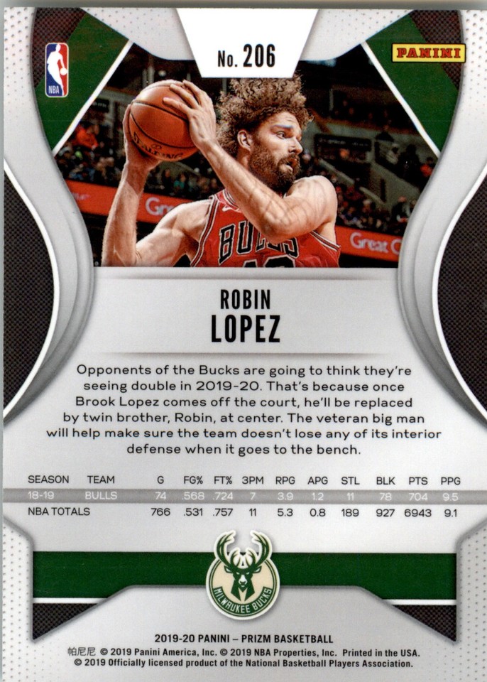 Robin Lopez - 2019-20 Panini Prizm - #206 - Basketball | eBay