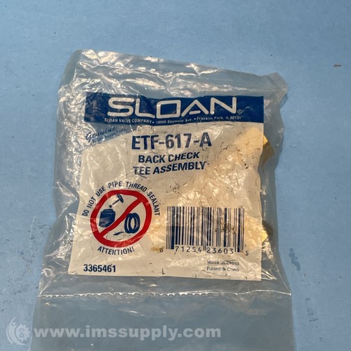 Sloan Valve Co ETF-617-A Back Check Tee Assembly FNFP | eBay