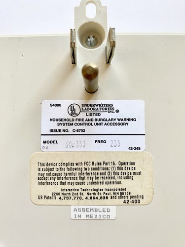 ITI Model 60-353 Household Alarm Siren Fire & Burglary Warning System ...