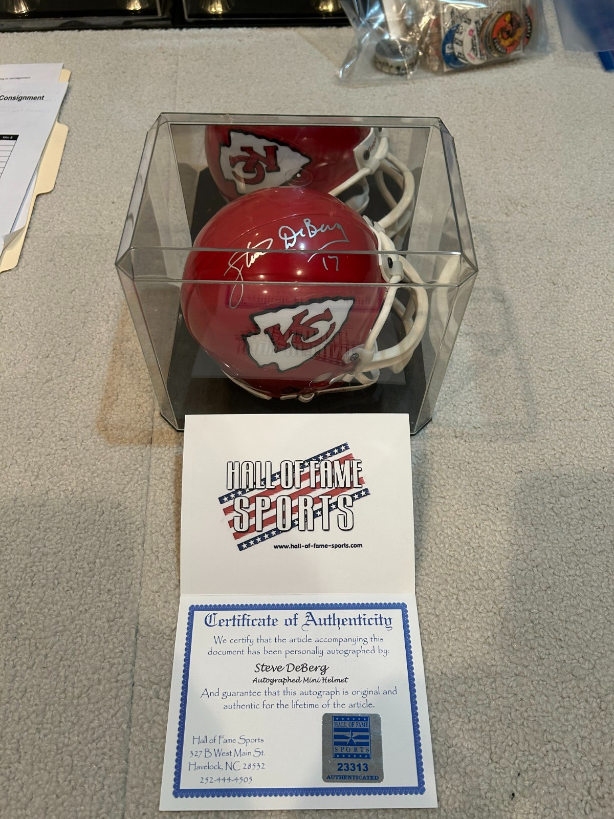Steve DeBerg KC Chiefs Signed Mini Helmet with COA and Case | eBay