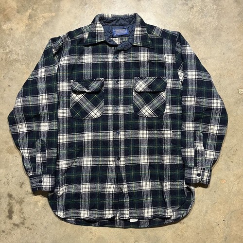 Vintage 80s Pendleton Navy/Green Wool Flannel Shirt 1980s | eBay