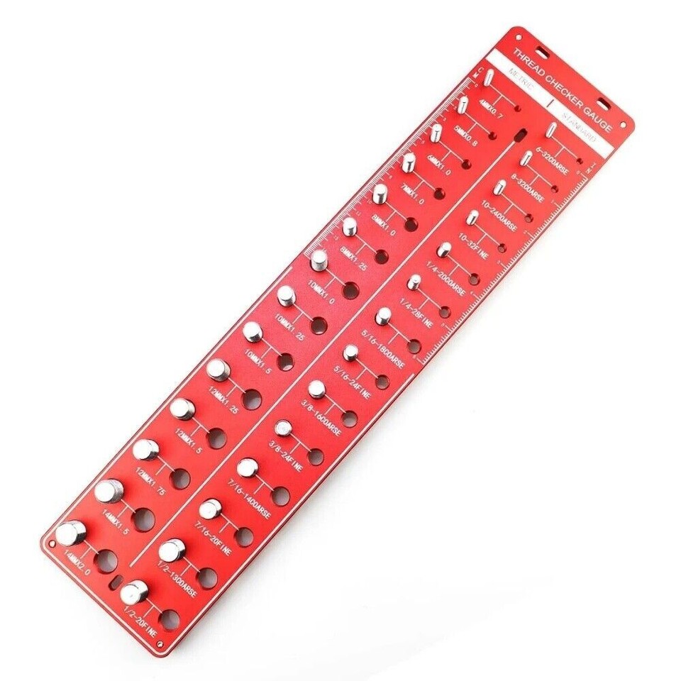 Nut and Bolt Thread Checker 28 Thread Identifier Gauge Inch Metric ...
