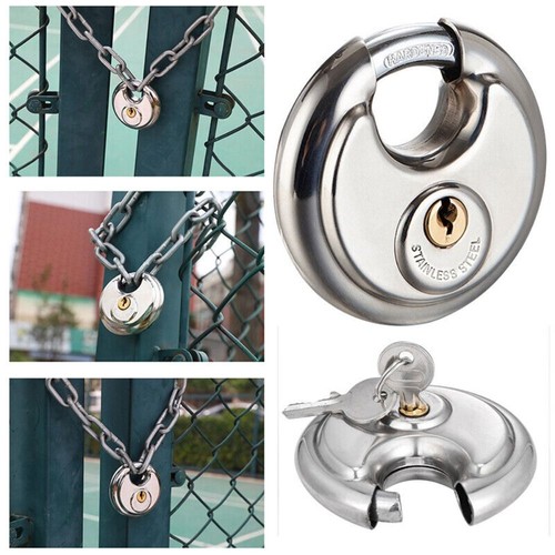 Waterproof Round Padlock Stainless Steel Keyed Padlock New Round Pie ...