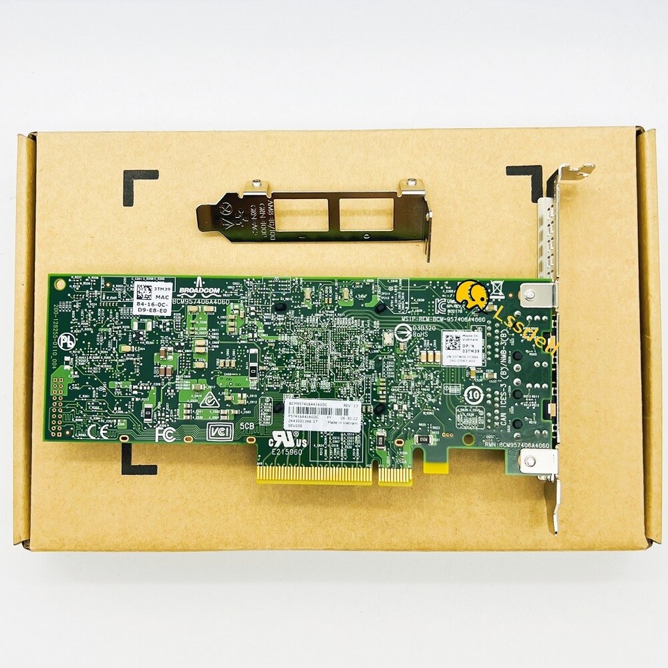 Dell Broadcom 57416 BCM57416 ual-Port 10GB Base-T Network Card Bracket ...