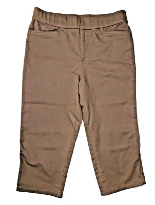 "intro Love the fit" Pull On Capri Pants Tan Cotton Stretch Straight ...