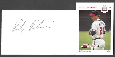 Rusty Richards ( Debut 1984 ) BRAVES SIGNED AUTOGRAPH AUTO 3x5 INDEX ...