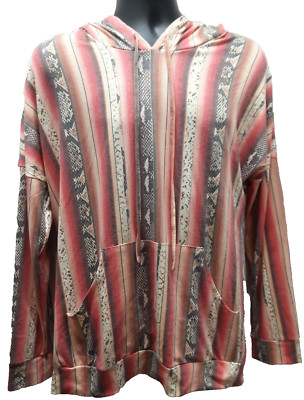 Simply Southern Shirt Womans Sz L Hooded Pullover W/ Pockets Aztec ...