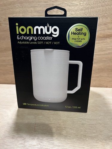 12oz Ion Mug with Charging Coaster & LED Temperature Indicator NEW ...