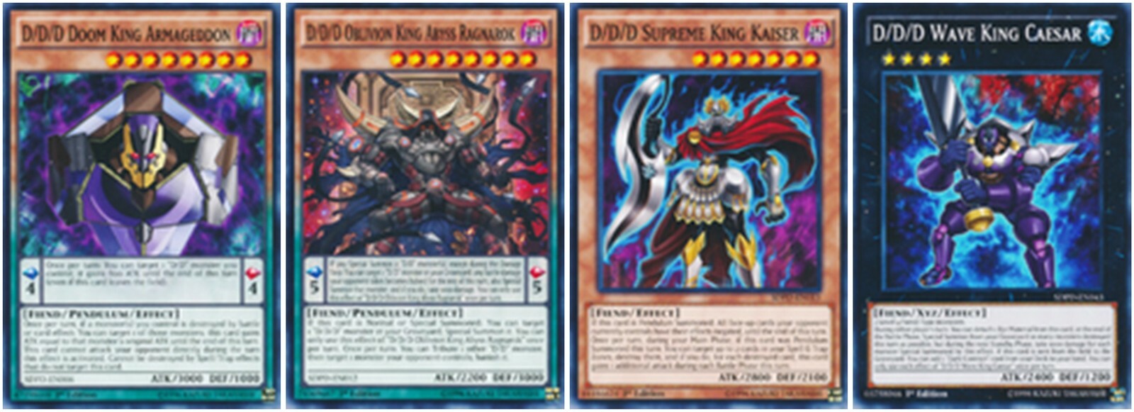 4 King Card Set: D/D/D Doom King Armageddon + Oblivion King + Supreme ...