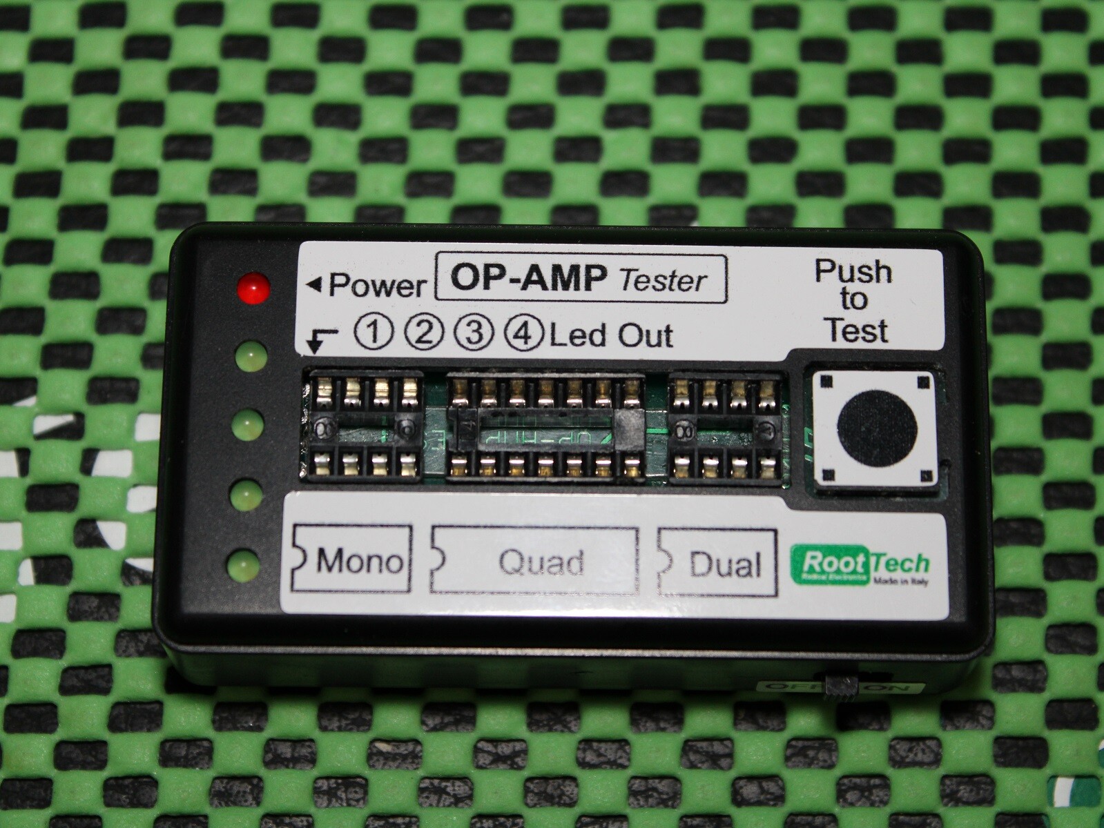 Test OP AMP Tester operazionali Singolo , Doppio,Quad, LM324,NE5532 ...