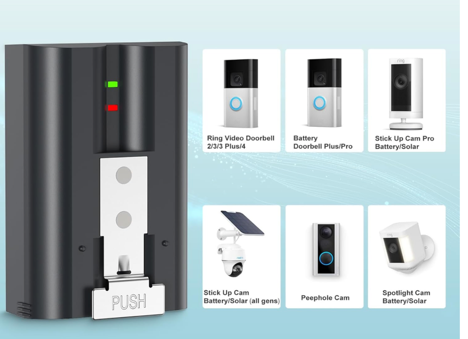 2-Pack Replacement Battery and Dual Port Charger for Ring-Doorbell ...