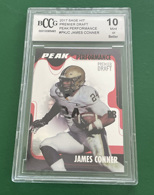 James Conner 2017 Sage Hit Premium Draft Peak Performance Gem Mint 10 ...