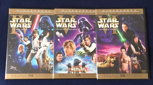 Star Wars Limited Edition Original Theatrical Unaltered Trilogy DVD 6 ...