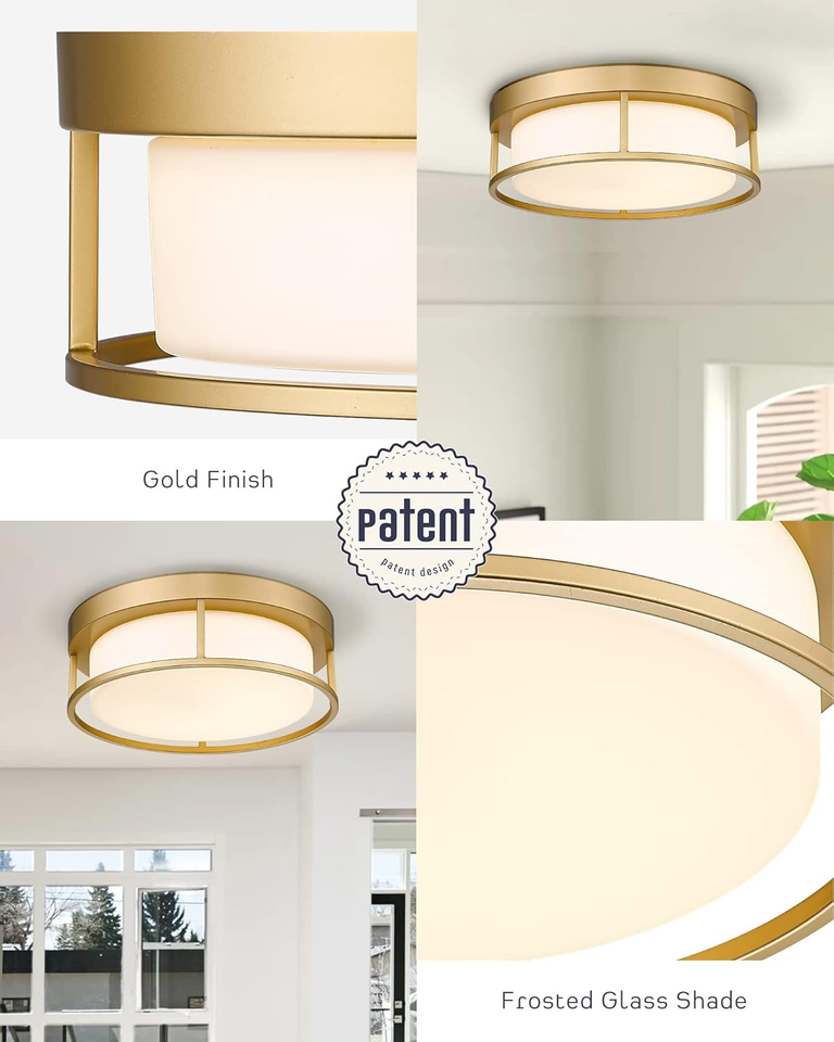3-Pack 12" Dimmable LED Ceiling Light Fixture, 3000K, 950 Lumens | eBay
