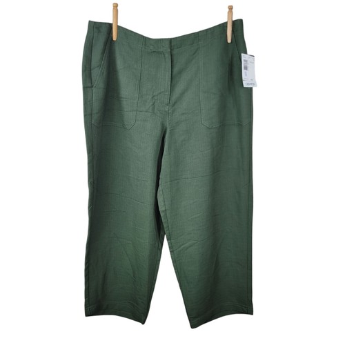 NEW Crazy Horse Crop Capri Pants 16 Casual Capris Olive Green Square ...