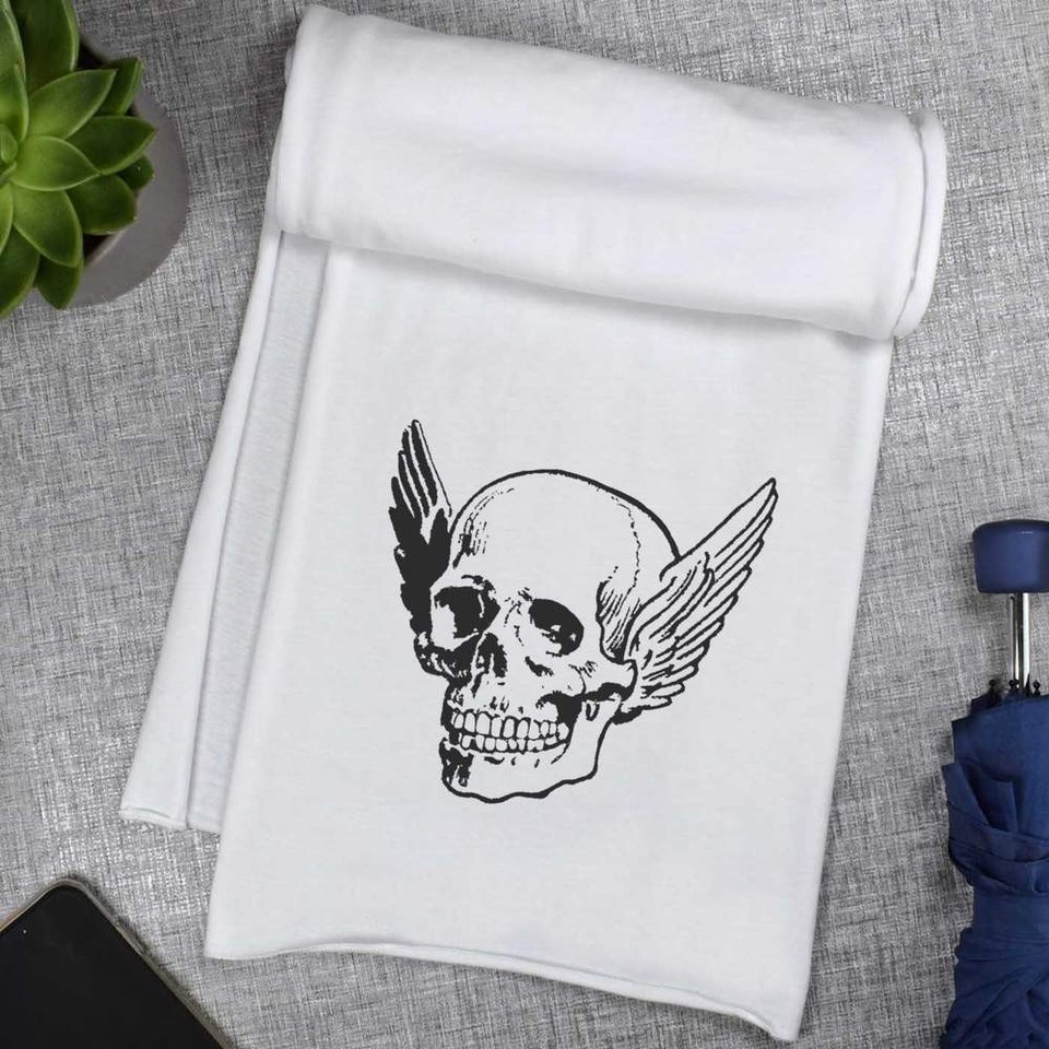 'Human Skull with Wings' Lightweight Scarf / Wrap (SC00041129) | eBay UK