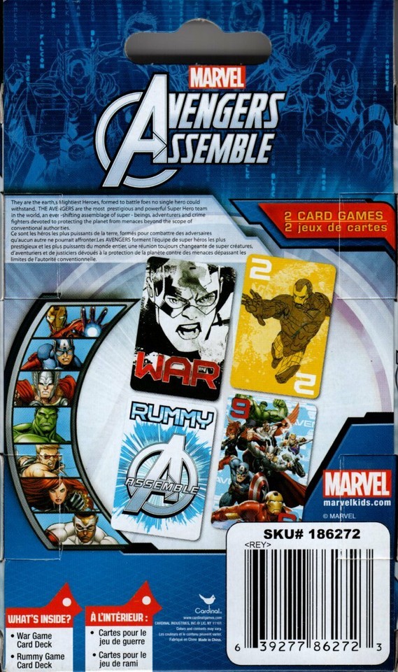 Marvel Card Game Avengers Assemble - War & Rummy - 2 Pack Playing Cards ...