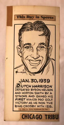 1964 Original Art This Day in Sports Lenny Hollreiser Dutch Harrison ...