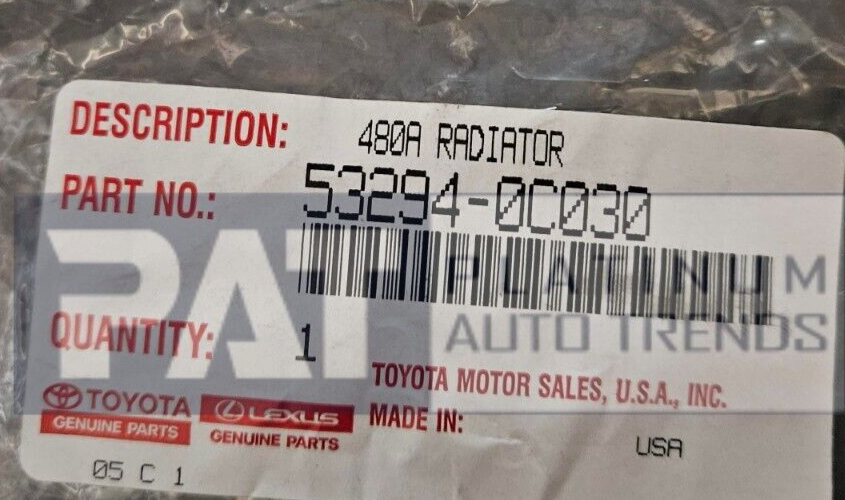 GENUINE TOYOTA TUNDRA 2014-2017 RADIATOR AIR DEFLECTOR LH=DRIVER, 53294 ...