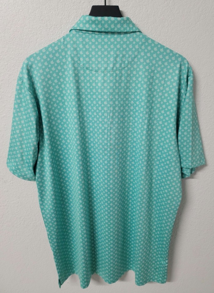 Bogey Bros Polo Shirt Green Middle Finger Print Performance Golf Men's ...
