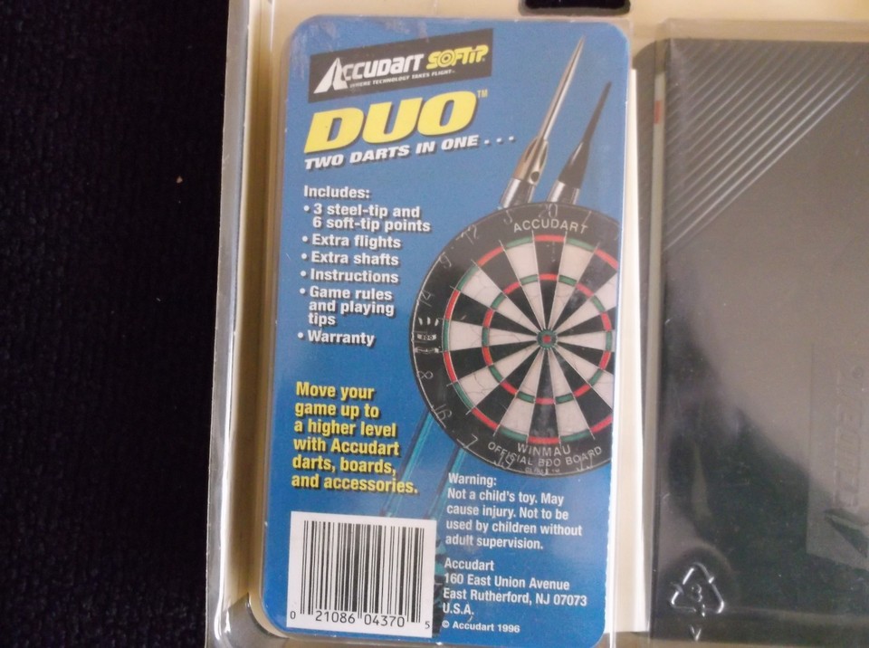 Vintage Dart Set Accudart DUO 80% Tungsten Darts New Still Box with ...