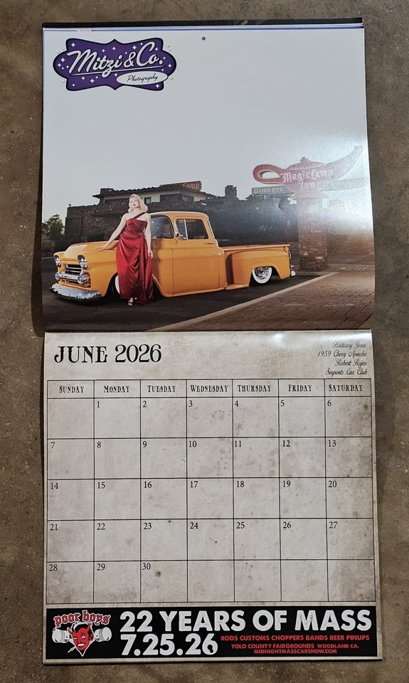 2026 Hot Rod & Custom PIN-UP Calendar 12 Months vintage car classic ...