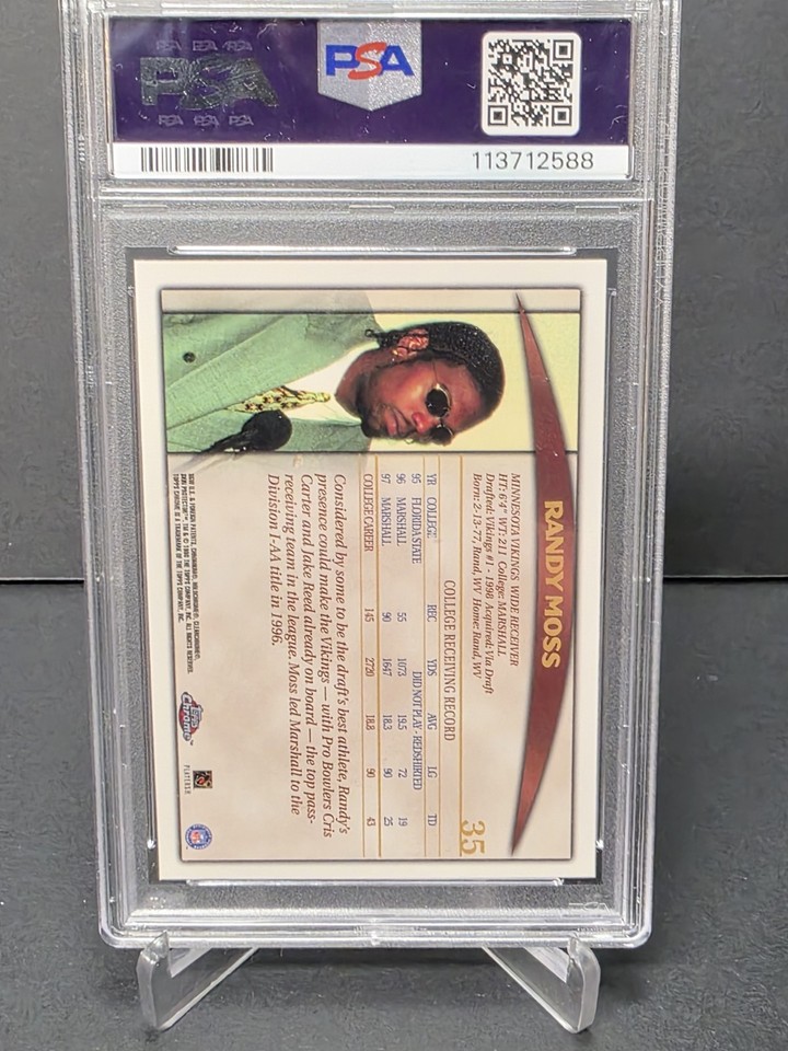 1998 Topps Chrome Randy Moss Rookie PSA 9 RC MINNESOTA VIKINGS HOF | eBay
