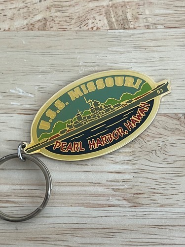 VTG USS Missouri Pearl Harbor Travel Souvenir Keychain Key Chain FOB ...