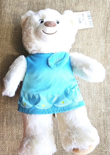 Build A Bear Lil Pudding Cub Plush Toy Bear 16" Blue Dress Voice ...
