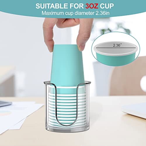 Bathroom Cup Dispenser,Small Disposable Paper Cup Holder,Compact 3OZ ...