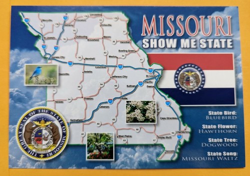 Postcard MO: Missouri -Show Me State, Map | eBay